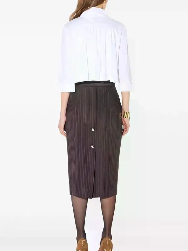 Elisabetta Franchi Cropped Pintuck Shirt