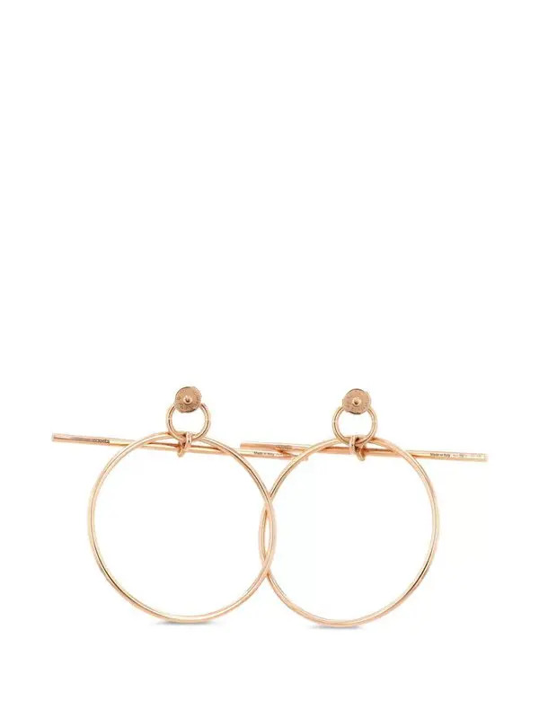 Hermès 18k Rose Hoop Earrings - Gold