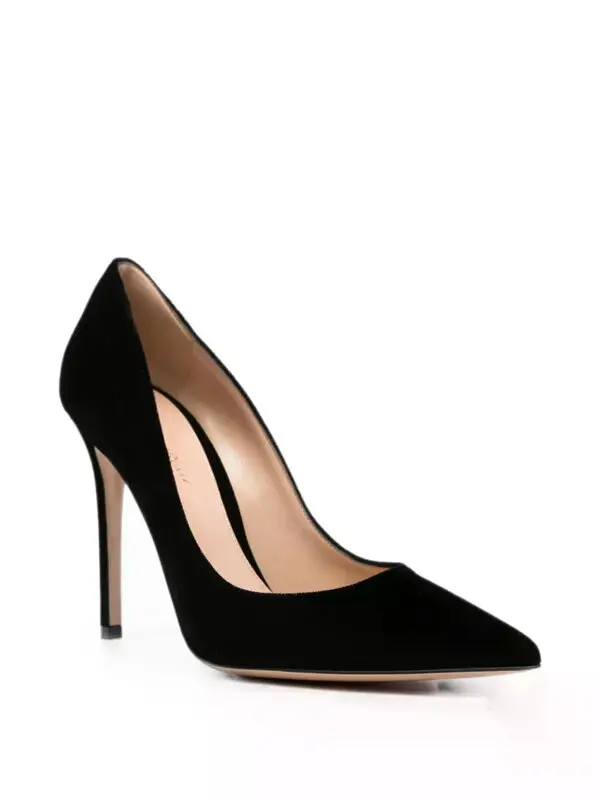 GIANVITO ROSSI Velvet Pointed-toe Stiletto Pumps - Black