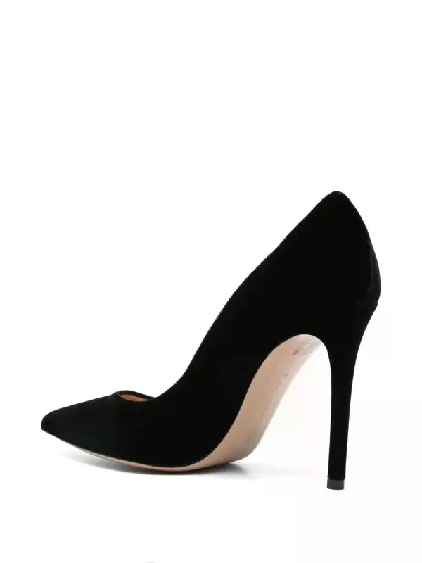 GIANVITO ROSSI Velvet Pointed-toe Stiletto Pumps - Black