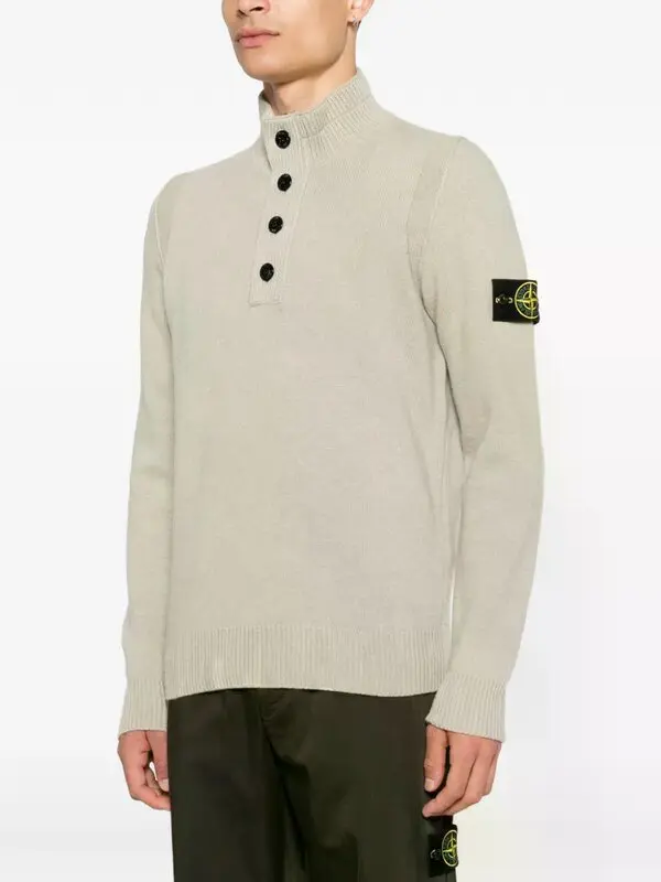 Stone Island Logo Patch High Neck Sweater