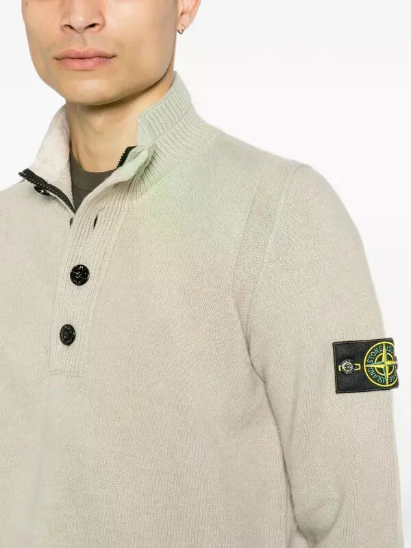 Stone Island Logo Patch High Neck Sweater