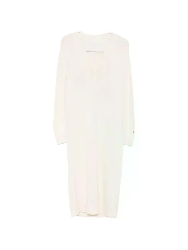 Liviana Conti V-neck Knitted Midi Dress - Neutrals