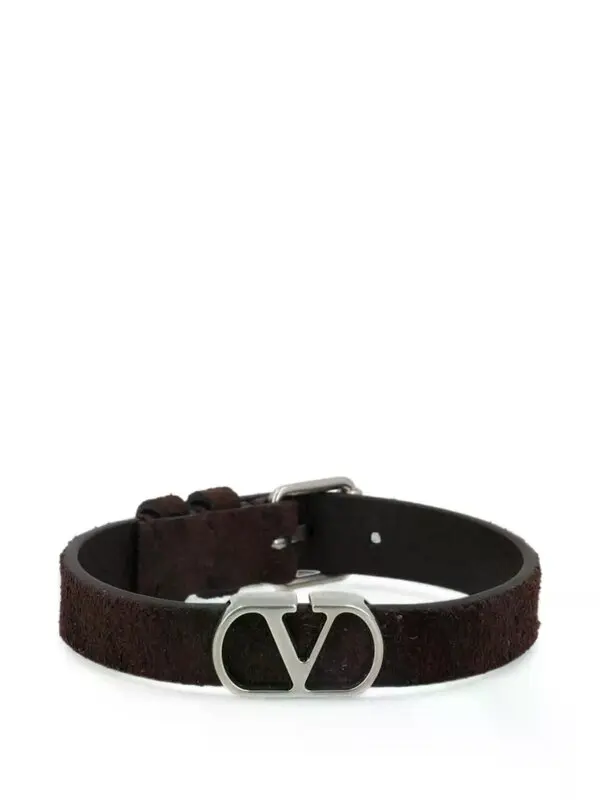 Valentino Garavani Vlogo Signature Suede Bracelet - Brown