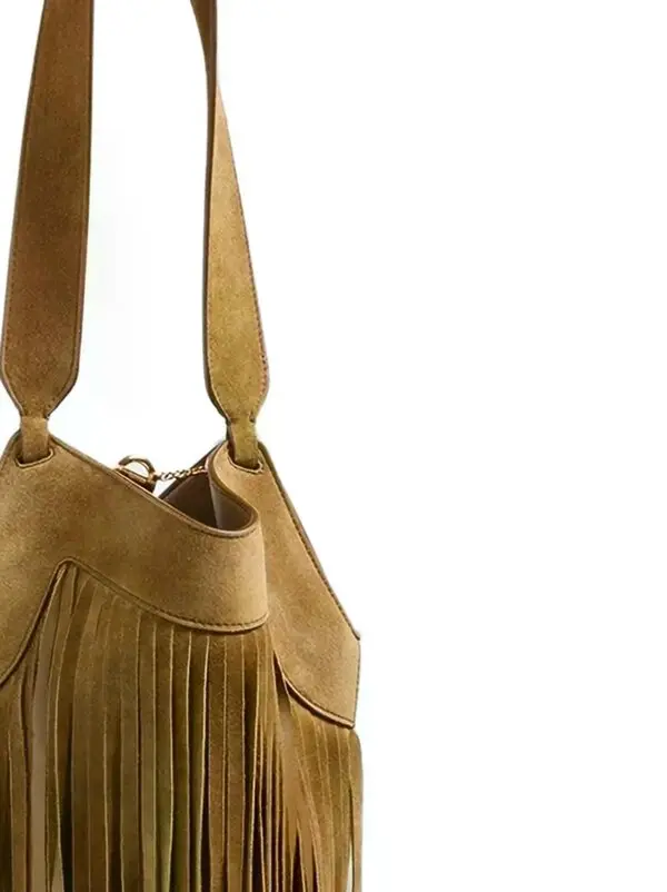 Khaite Lotus Fringe Shoulder Bag - Brown