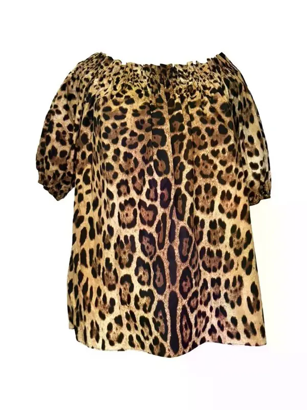 Dolce & Gabbana Leopard-print Off-shoulder Top