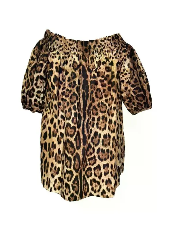 Dolce & Gabbana Leopard-print Off-shoulder Top