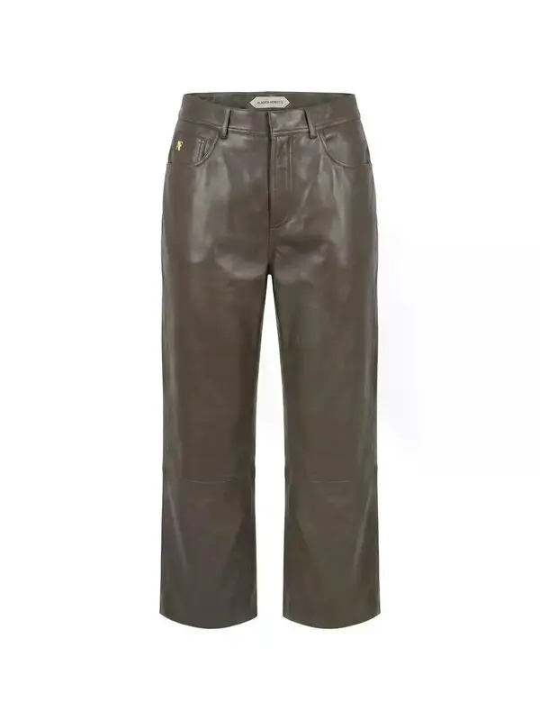 Alberta Ferretti Logo-plaque Trousers - Brown