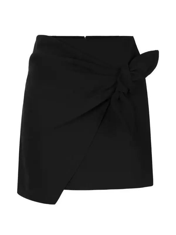 Elisabetta Franchi Knot Detail Asymmetric Mini Skirt - Black