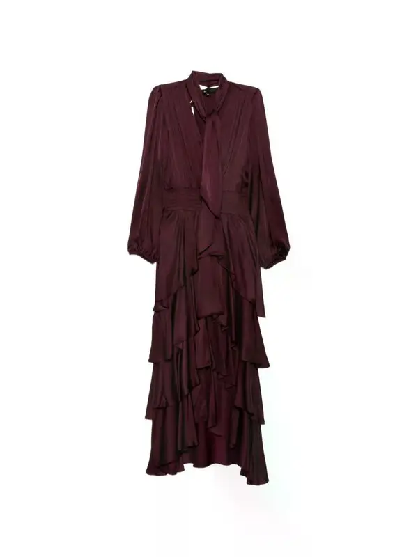 Maje Asymmetrical Tiered Dress - Red