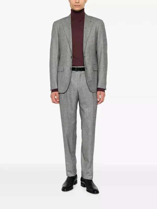 Canali Wool Roll Neck Long Sleeve Sweater - Red