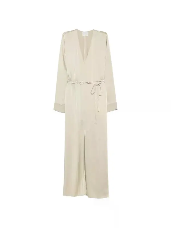 FORTE_FORTE Belted Satin Maxi Dress