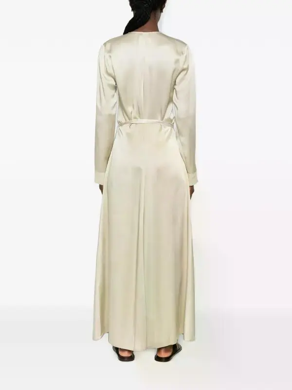 FORTE_FORTE Belted Satin Maxi Dress