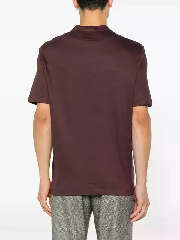 Canali Round-neck Short-sleeve T-shirt - Red