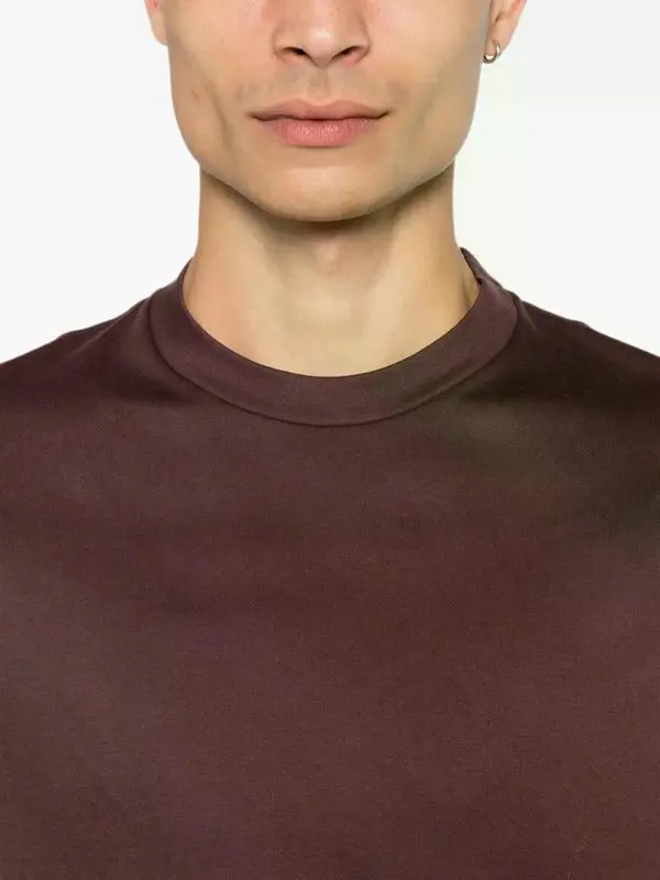 Canali Round-neck Short-sleeve T-shirt - Red