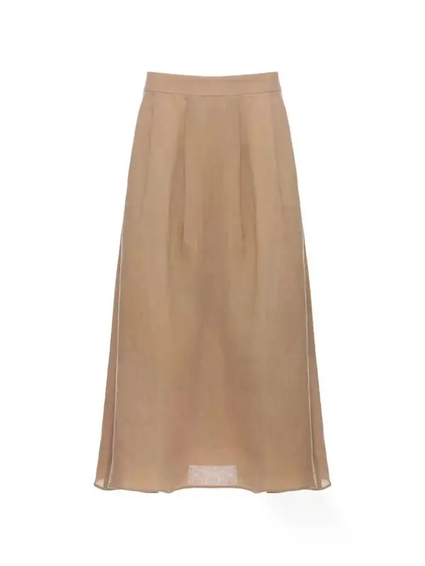 EMME Elasticated-waist Linen Midi Skirt