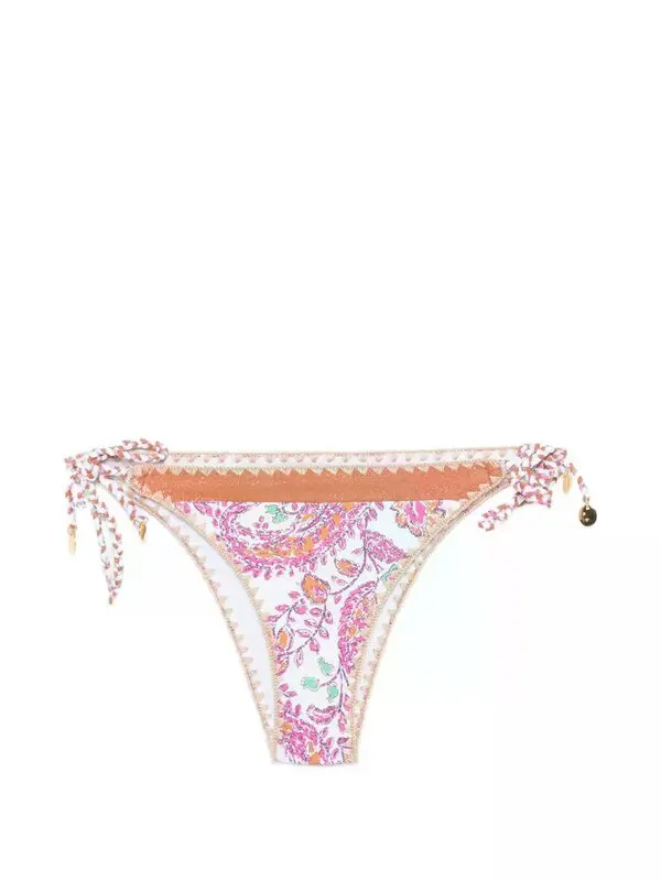 BANANA MOON Paisley-print Side-tie Bikini Bottoms - White