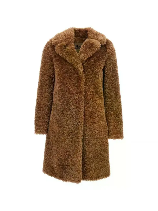 Herno Faux-fur Lapel-collar Coat - Brown