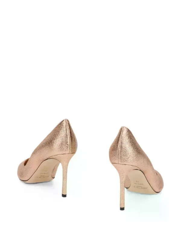 JIMMY CHOO Romy 85 Metallic Pointed-toe Pumps