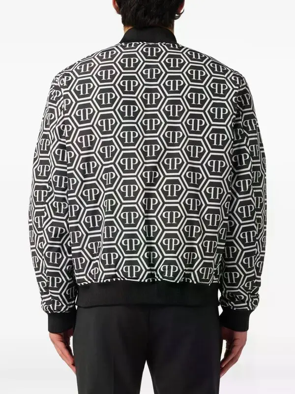 Philipp Plein Nylon Bomber Monogram Jacket