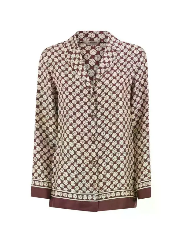 Max Mara Dice-print Silk Shirt