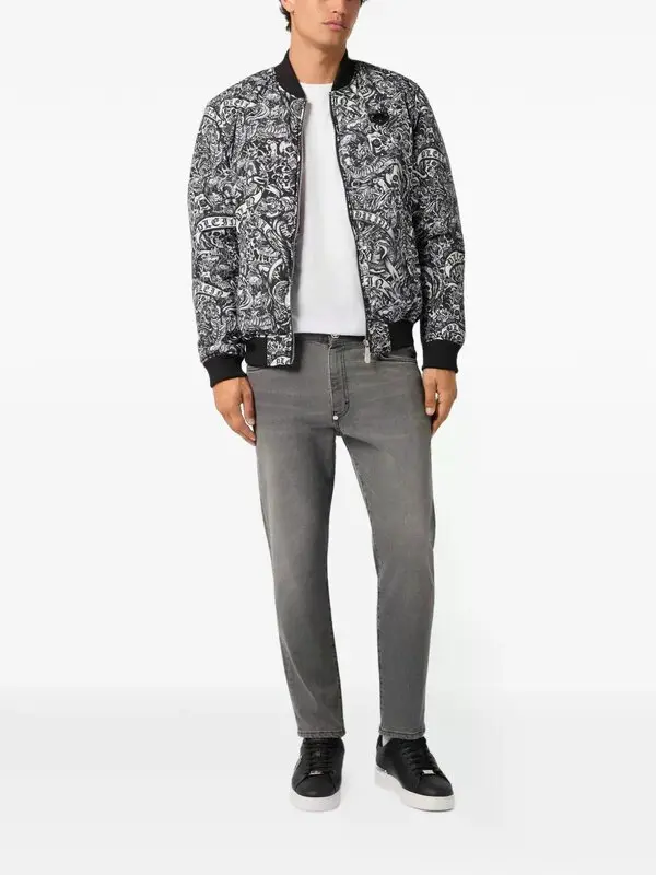 Philipp Plein Nylon Bomber All-over Tattoo Jacket