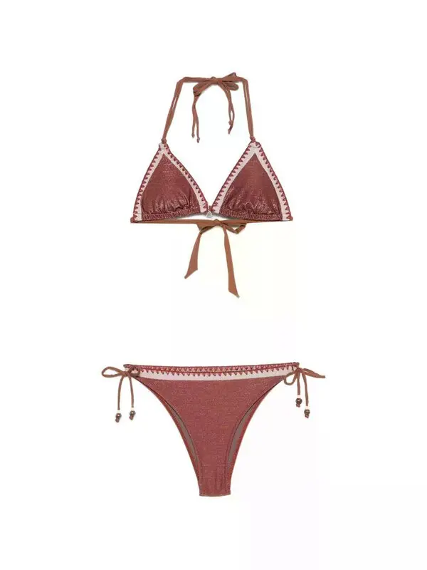 BANANA MOON Glitter-effect Crochet-trim Bikini