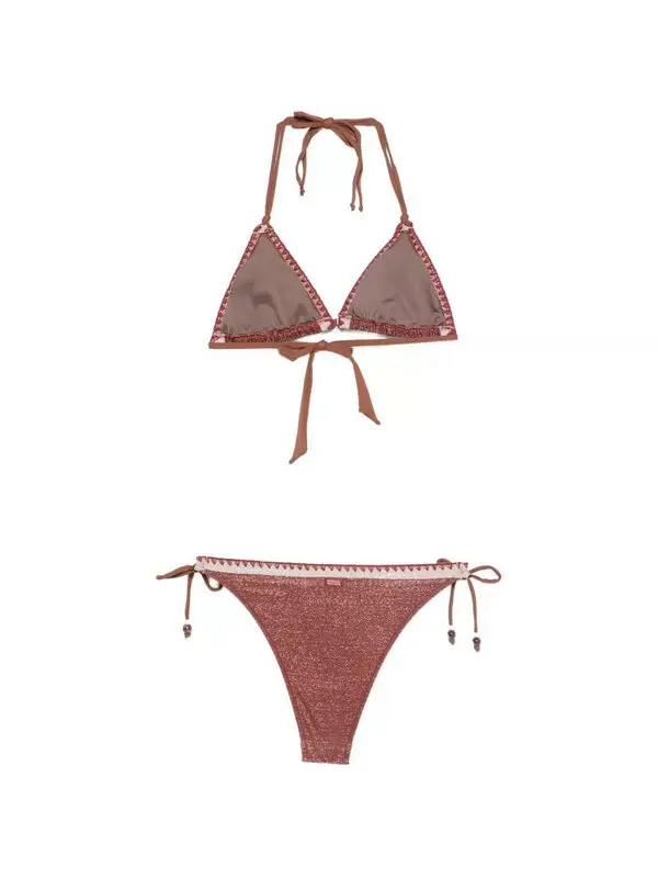 BANANA MOON Glitter-effect Crochet-trim Bikini