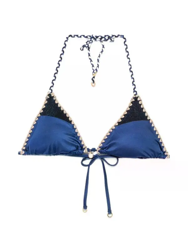 BANANA MOON Crochet-trim Bikini Top - Blue