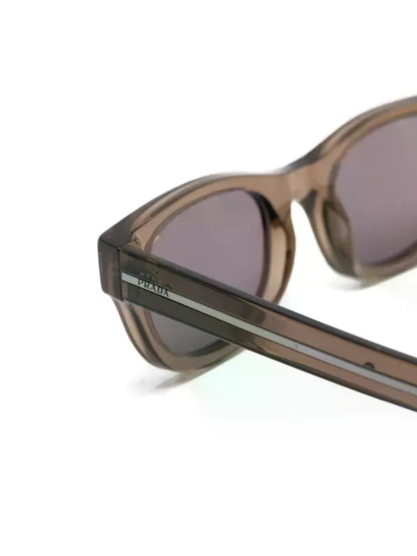 Prada Logo-plaque Oval-frame Sunglasses