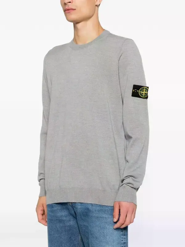 Stone Island Logo-patch Crew Neck Sweater