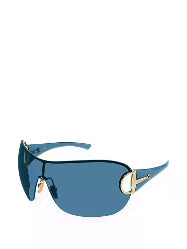 Gucci Horsebit Oversized-frame Sunglasses - Blue