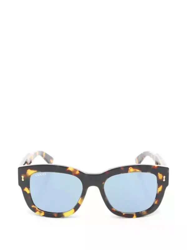 Gucci 2020s Tortoiseshell-effect Square-frame Sunglasses