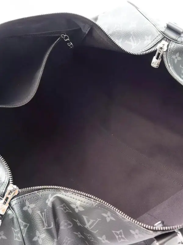 LOUIS VUITTON 2010s Monogram Eclipse Keepall Bandoulière 55 Luggage Bag