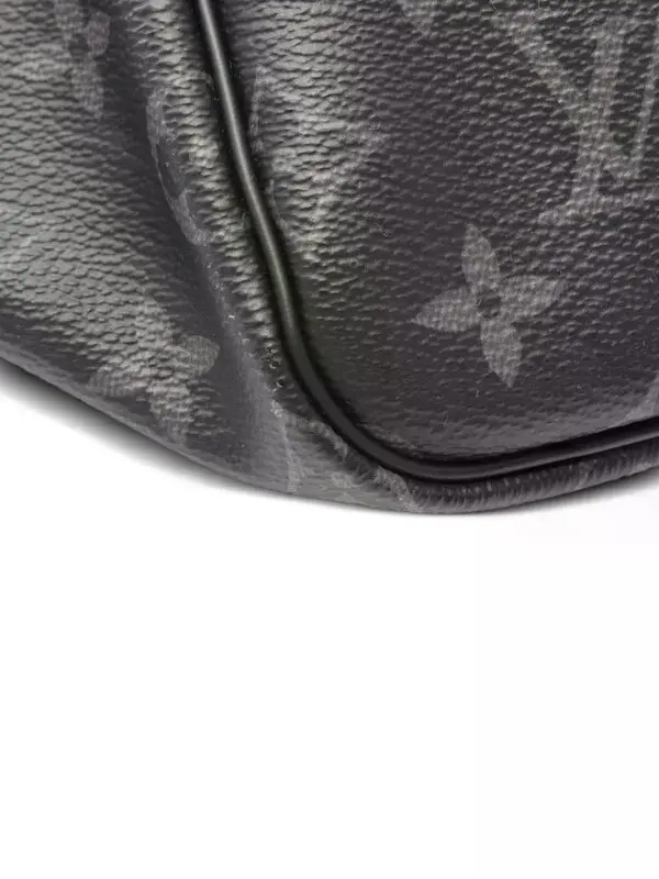 LOUIS VUITTON Monogram Eclipse Keepall Bandoulière 55 Luggage Bag - Black