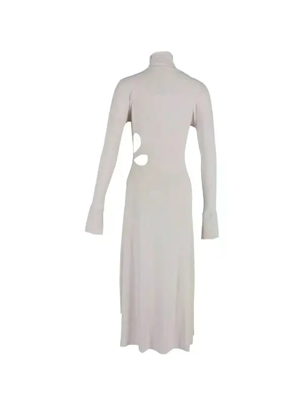Victoria Beckham High Neck Cutout Detail Midi Dress