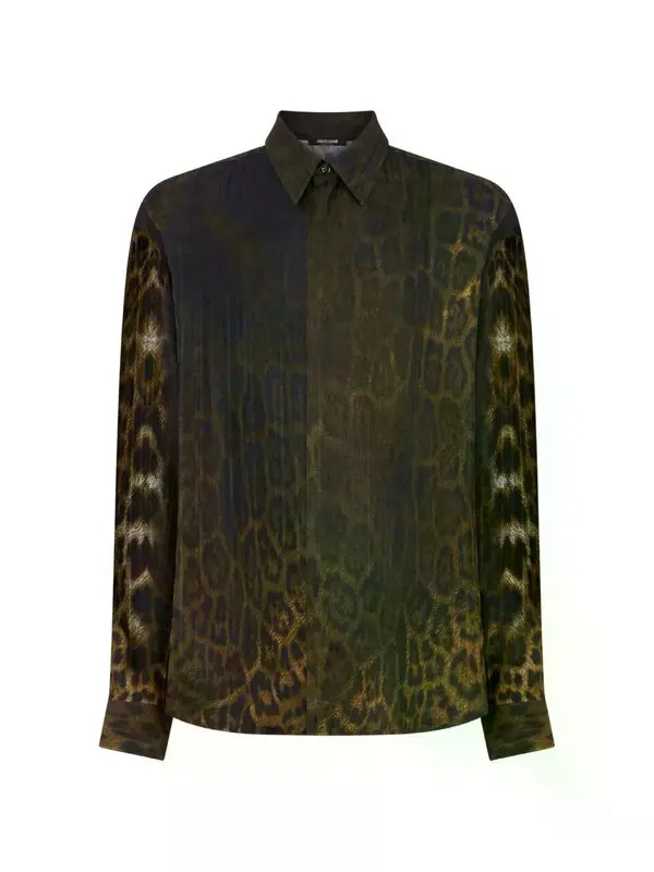 Roberto Cavalli Leopard-print Long-sleeve Shirt