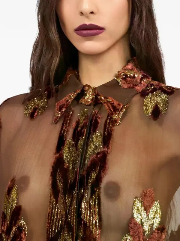 Roberto Cavalli Sheer Patterned Shirt