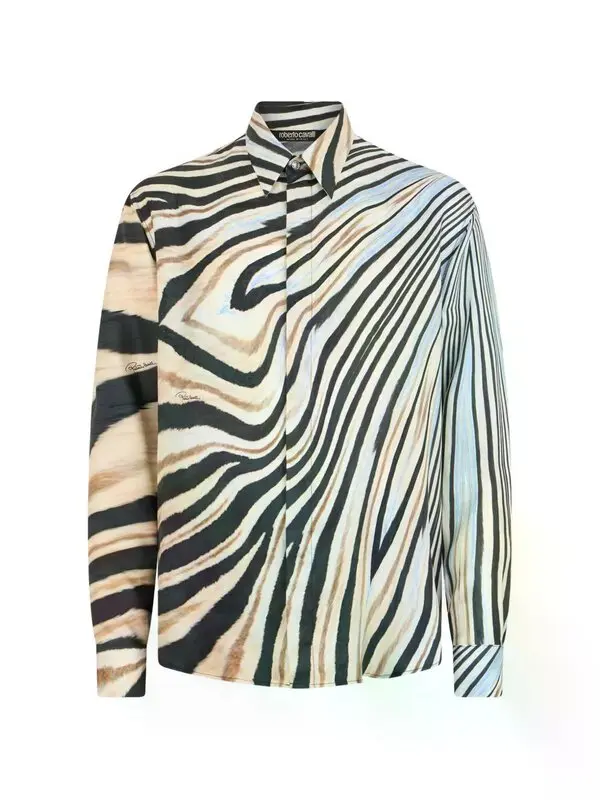 Roberto Cavalli Striped Shirt - Black