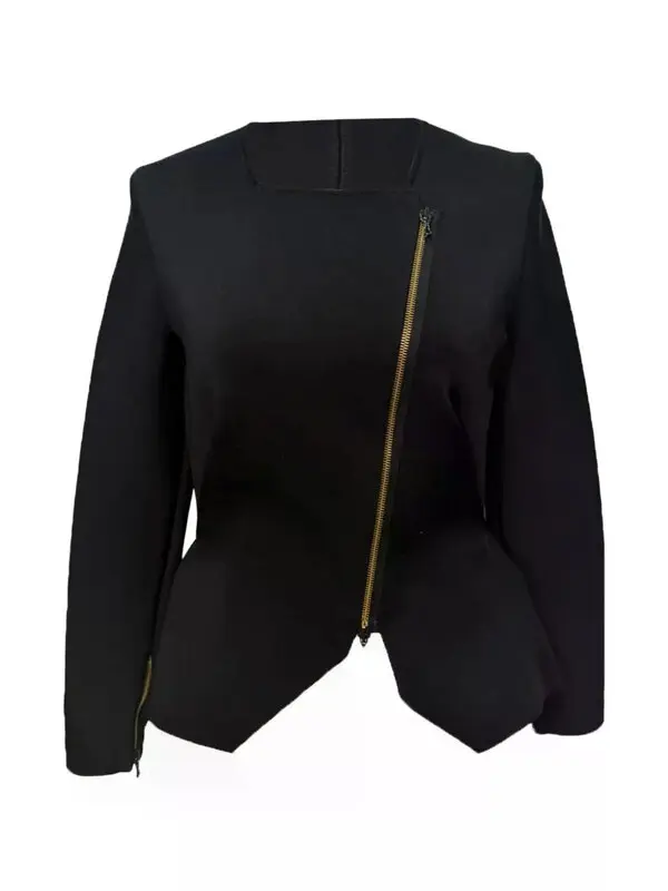 Roland Mouret Peplum Hem Diagonal Zip Jacket