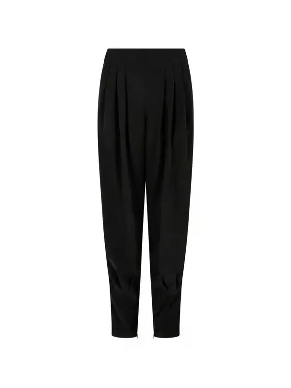 Giorgio Armani Pleated Tapered Leg Trousers - Black