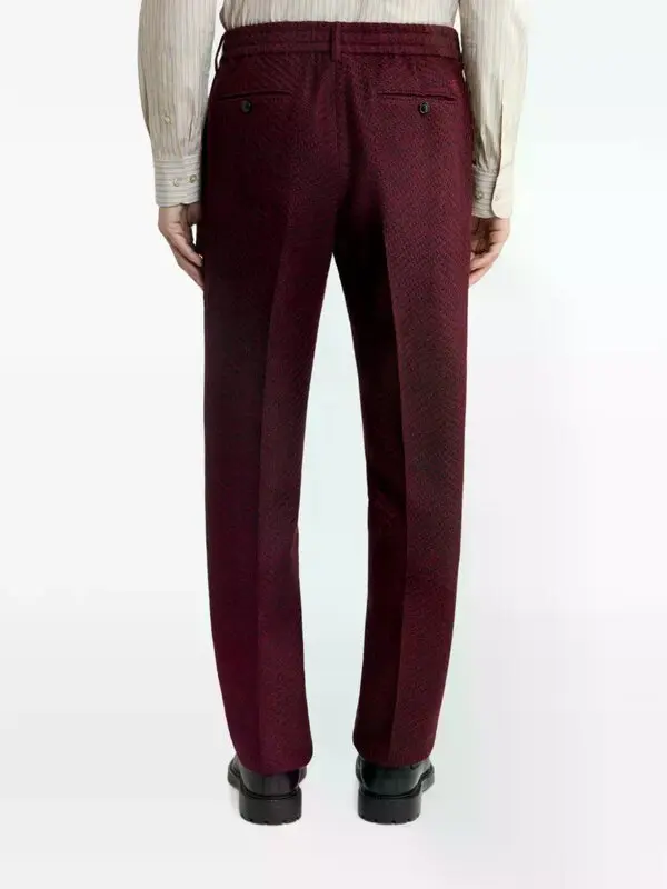 Etro Trousers In Mélange-effect Wool-blend Fabric