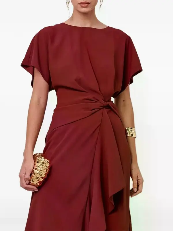 SAVEL Knot-detail Ruffled Maxi Dress