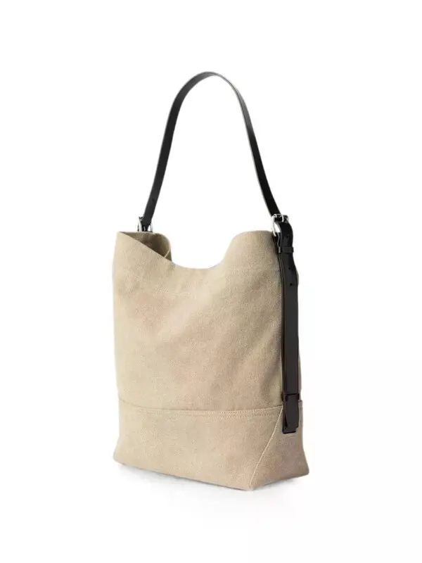LEMAIRE Belted Tote Bag With Leather Trim - Neutrals