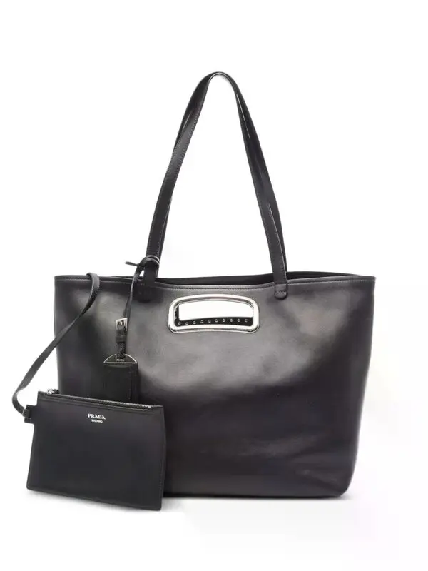 Prada Leather Tote Bag - Black