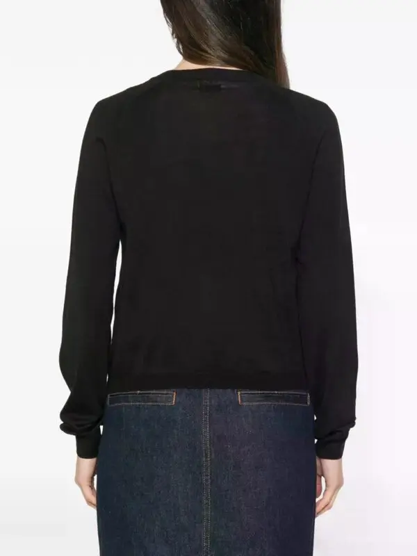 Moschino Ruffled-trim Crew Neck Cardigan
