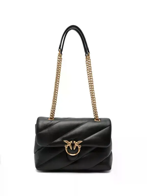 Pinko Love Birds Quilted Shoulder Bag - Black