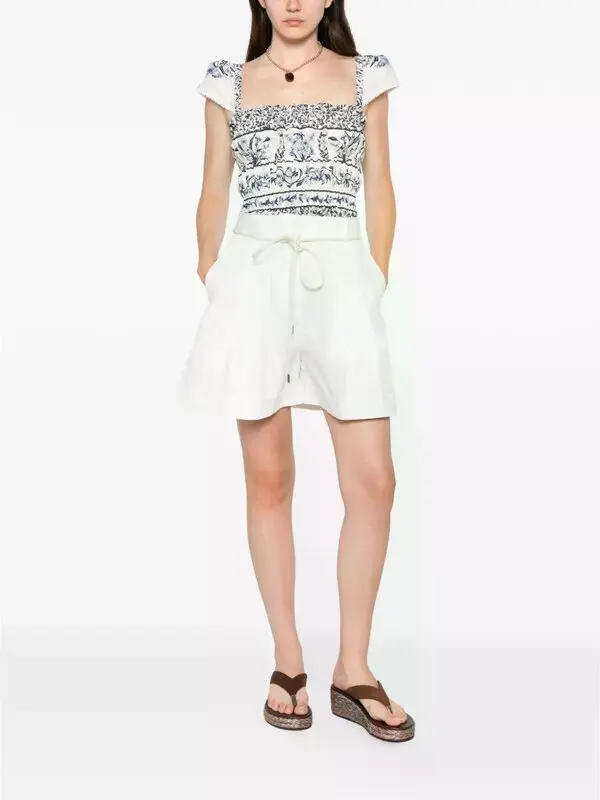 LEE MATHEWS Belted Pleated Shorts