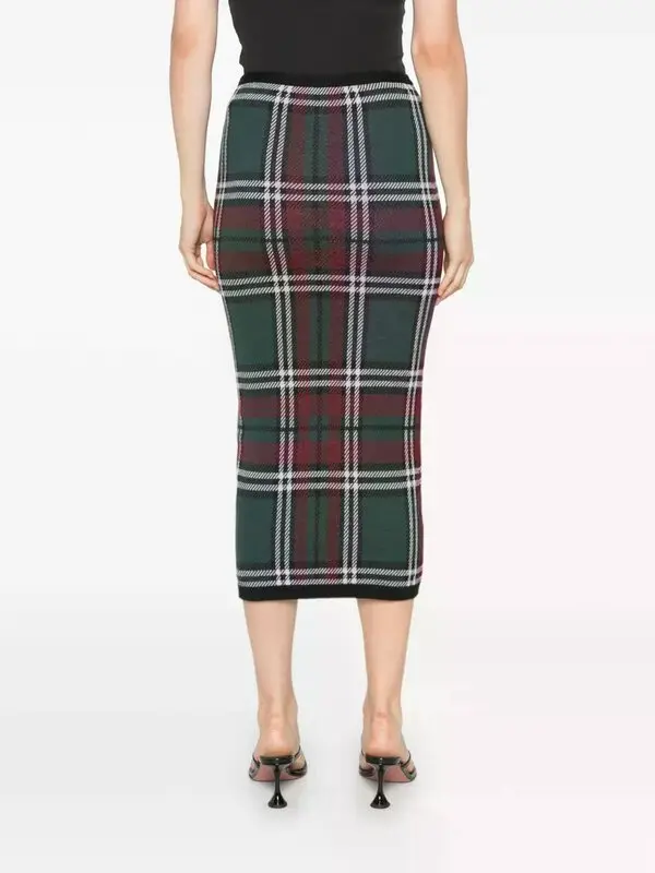 N°21 Check-pattern Midi Skirt