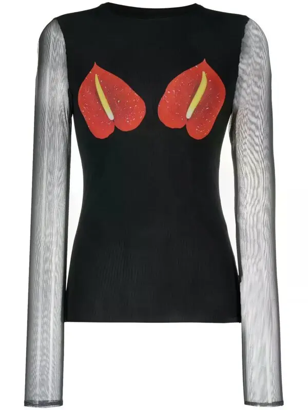 Loewe Anthurium Long-sleeve Top - Black